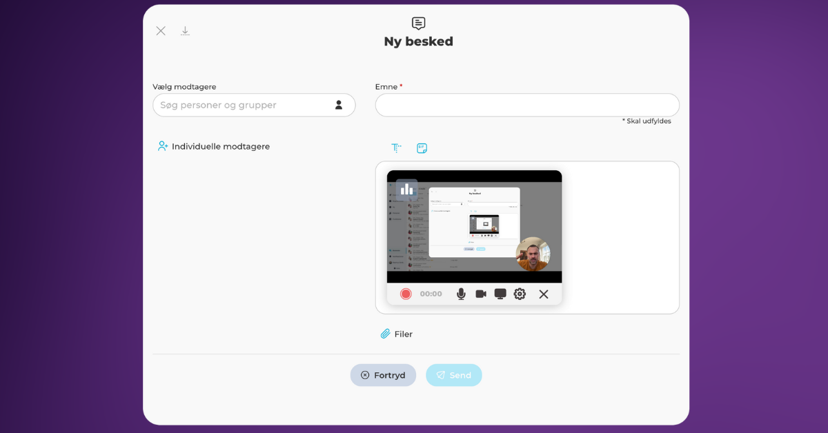 Del, optag og skærmoptag direkte i Zenbi
